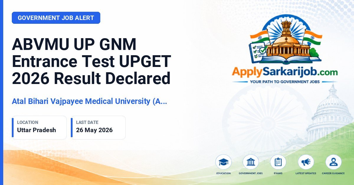UP GNM Entrance Test Result 2026: Check Scores at ABVMU