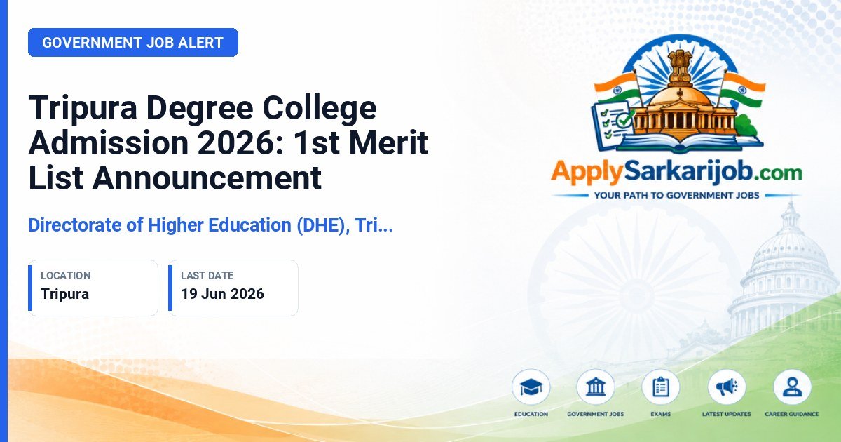 Tripura Degree College 1st Merit List 2026: Check Result Now