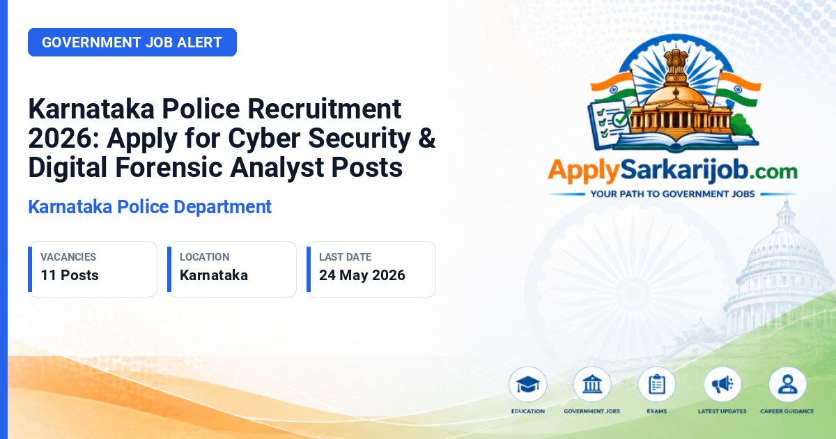 Karnataka Police Recruitment 2026: 11 Analyst Posts, Salary up to Rs ...