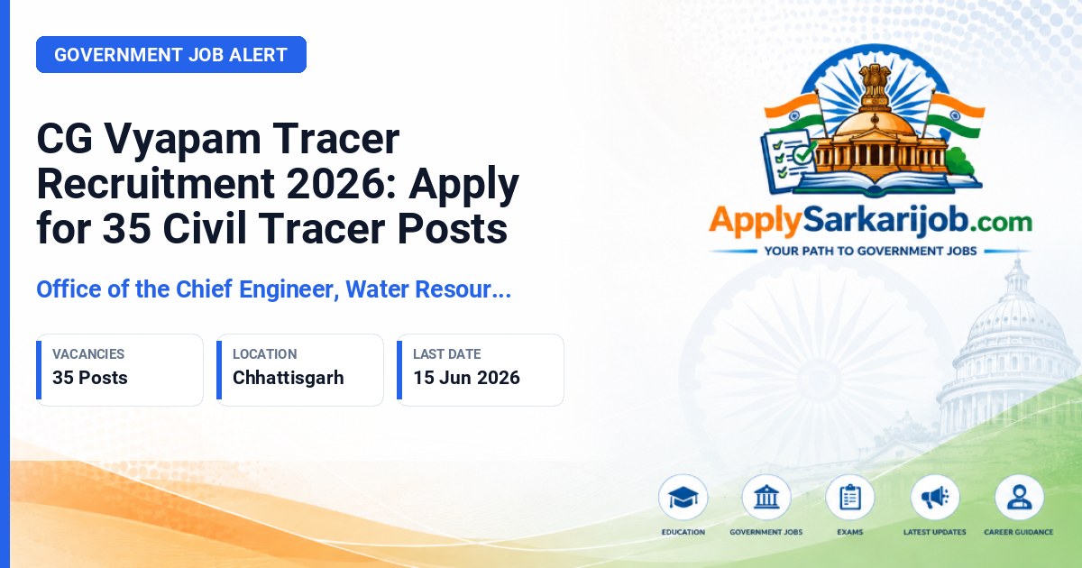 CG Vyapam Tracer Recruitment 2026: Apply for 35 Vacancies